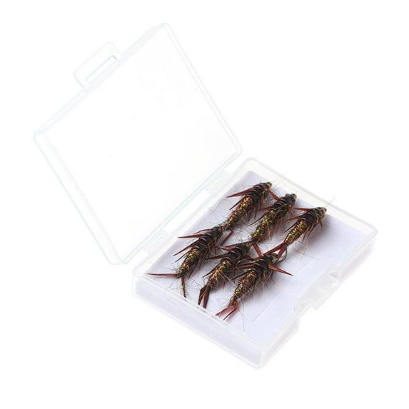 QenASHaing 6 Brass Bead Head Stonefly Nymph Flies, Fast-Sinking ...