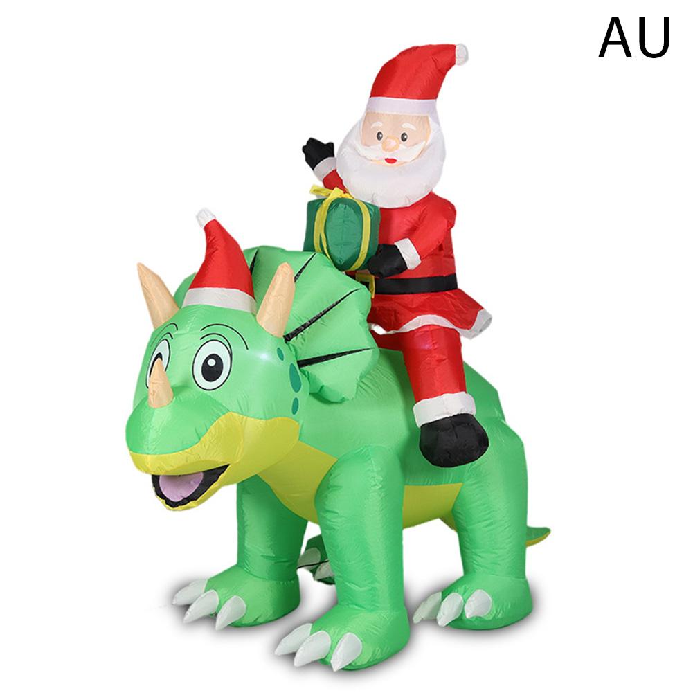 QenASHaing 6-Foot LED-Lit Dragon Santa Inflatable for Festive Outdoor ...