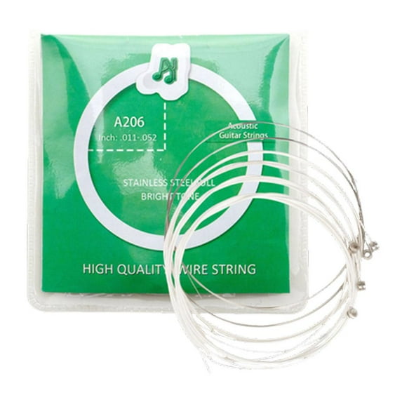 QenASHaing Acoustic Guitar Strings 6-Pack High Carbon Steel, Bright Tone Long-Lasting Tension ...