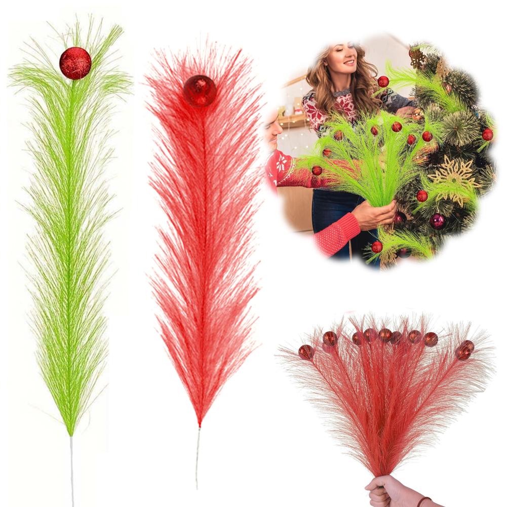 QenASHaing Christmas Tree Topper Lime Green Curly Tree Picks with Red ...