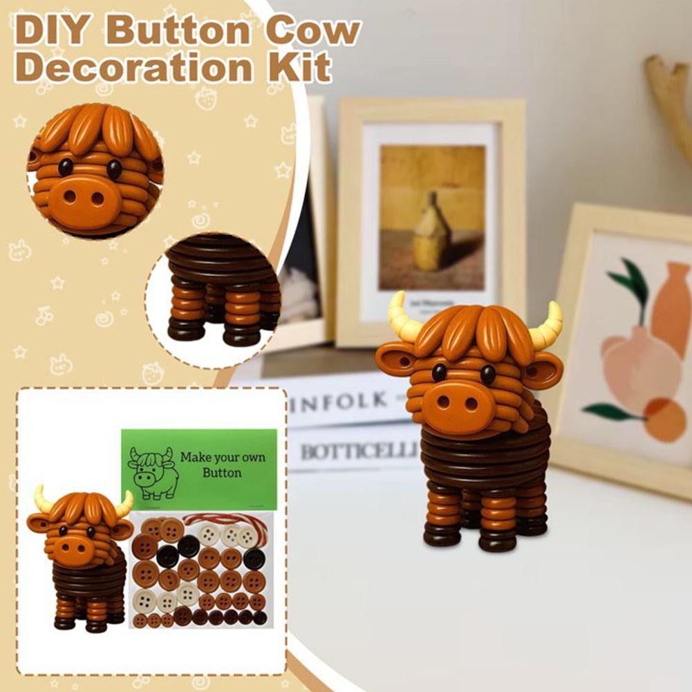 QenASHaing DIY Christmas Button Ornament Making Set,DIYS Highland Cow ...