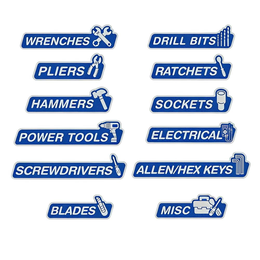 QenASHaing Magnetic Toolbox Labels, 12 Pack Magnetic Tool Box Labels ...