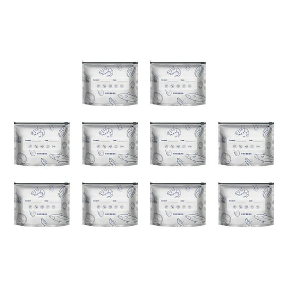 QenASHaing Reusable Aluminum Foil Storage Bags 10-Pack, Airtight Zipper ...