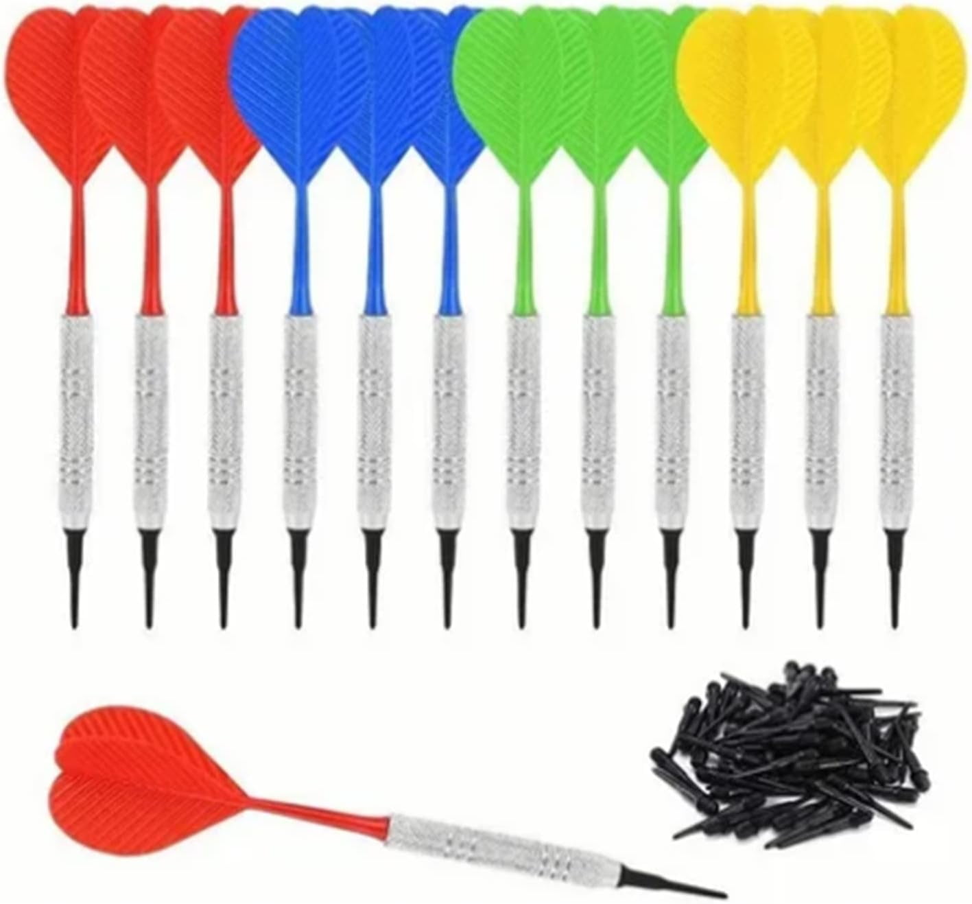 QenASHaing Soft Darts Set, 12 and 100 Head-Linked Childrens Safety Tip ...