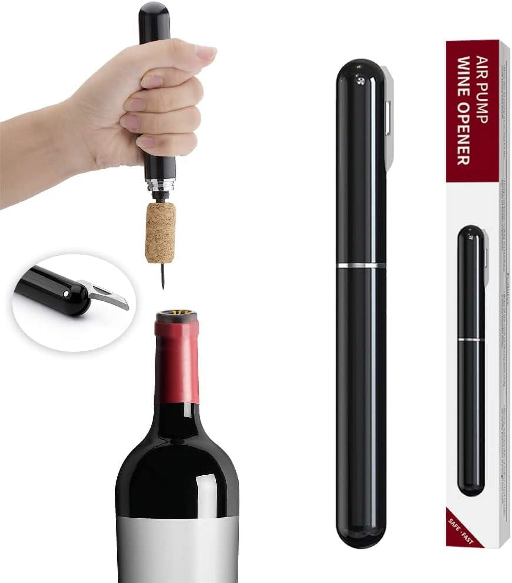 QenASHaing Wine Bottle Opener, Air Pressure Wine Corkscrew With Cutting ...