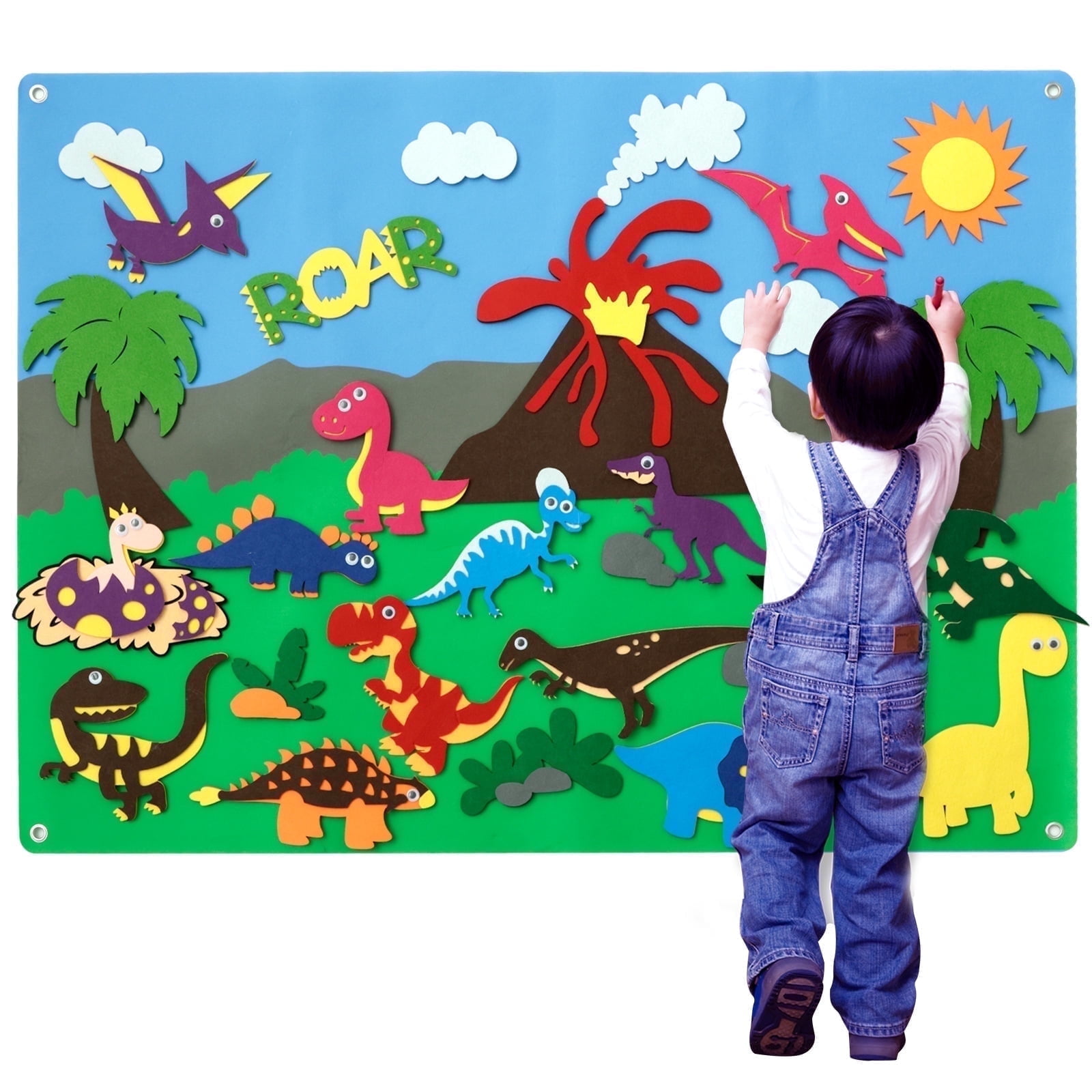Qenwkxz 29.5in Preschool Felt Board with Hook Early Learning Felt Story ...