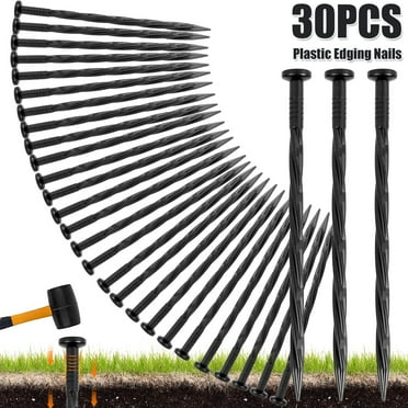 Sandbaggy 6 inch Galvanized Landscape Edging Spikes - Spiral Landscape ...