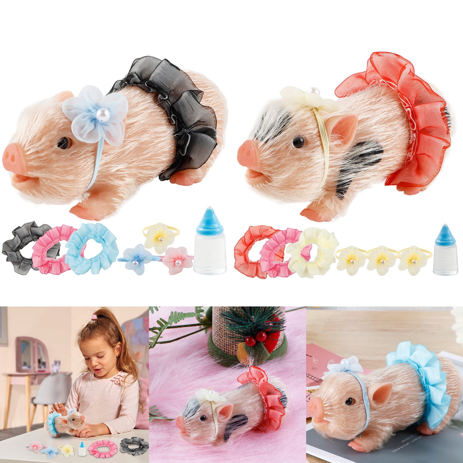 Qenwkxz 5Inch Silicone Pig Doll Toy Mini Soft Lifelike Silicone Pig ...