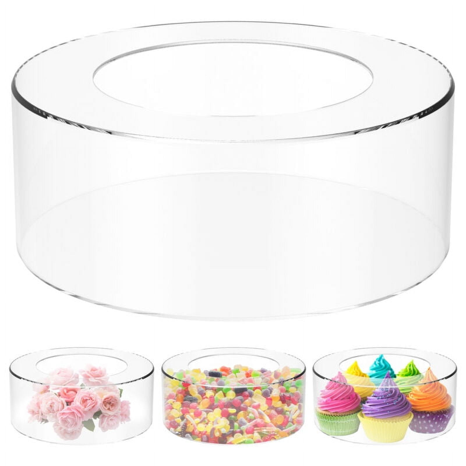 Qenwkxz Acrylic Fillable Cake Stand Clear Cake Riser Cylinder Cupcake ...