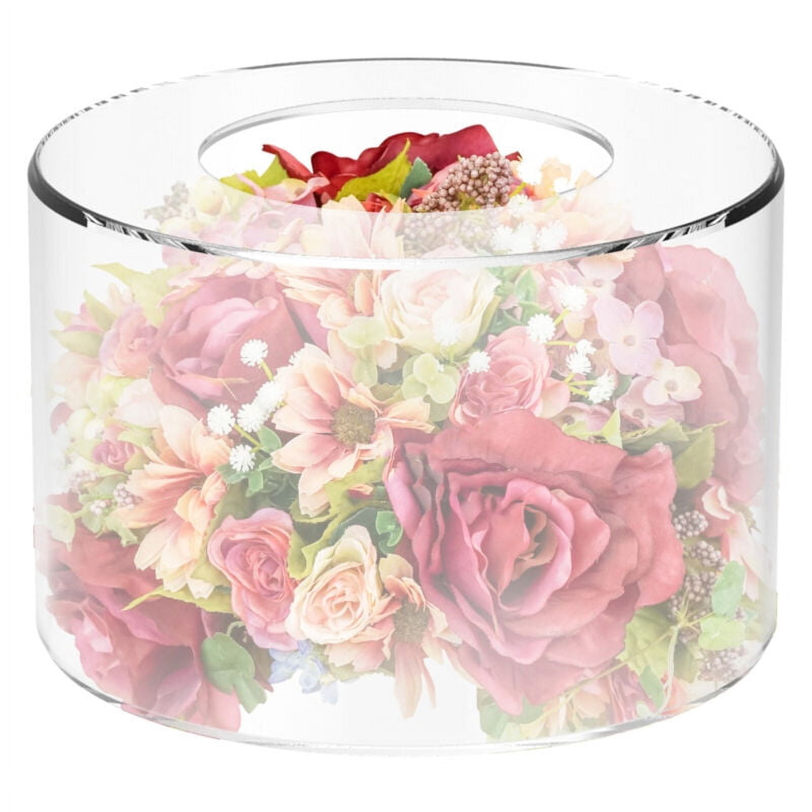 Qenwkxz Acrylic Fillable Cake Stand Clear Cake Riser Cylinder Cupcake ...