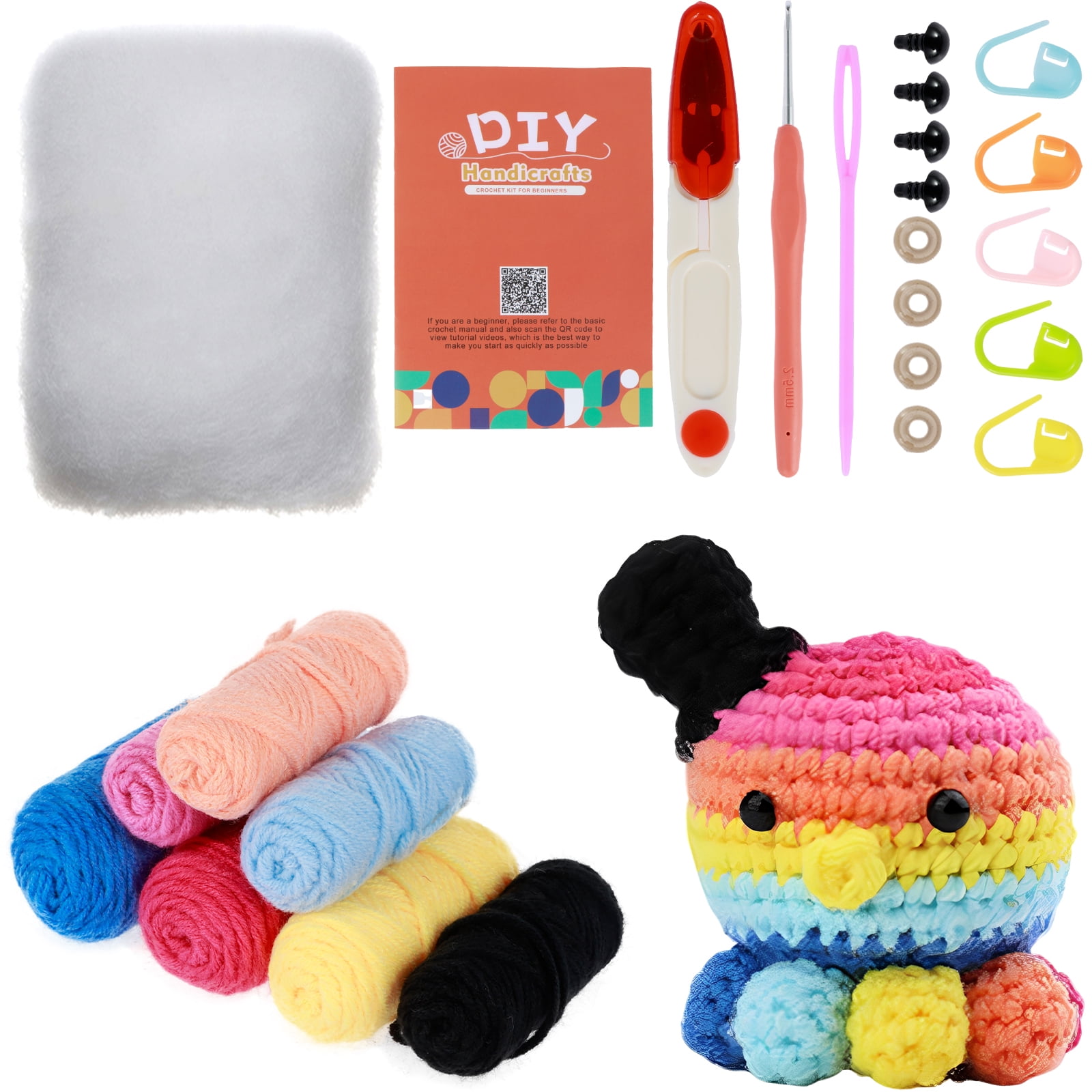 Complete Crochet Set Beginner Crochet Kit - DIY Axolotl Crochet Animal ...