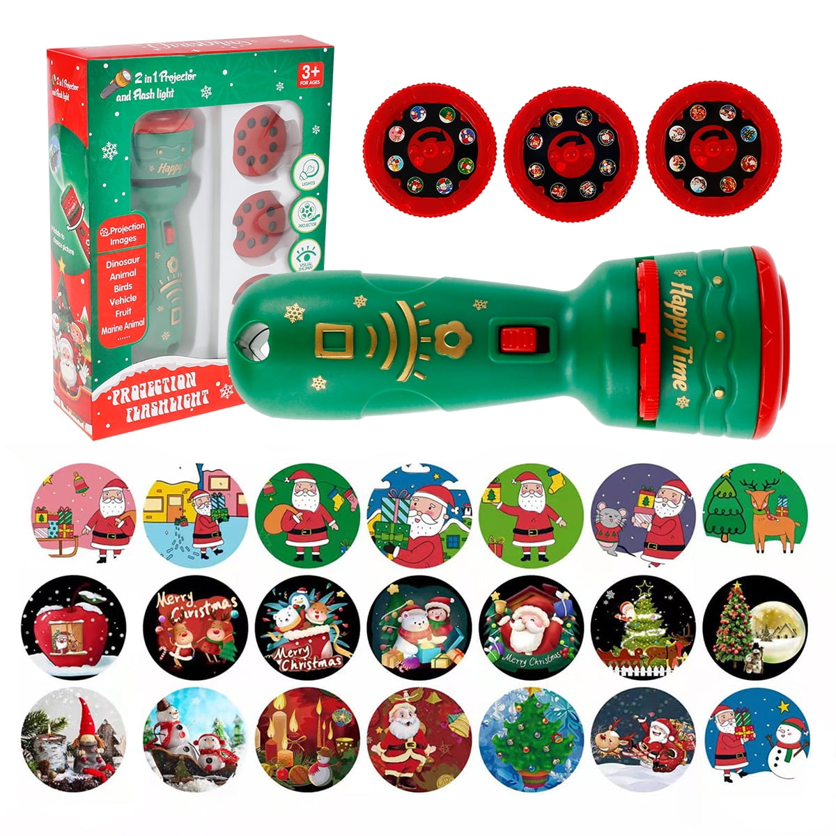 Qenwkxz Flashlight Projector for Kids Christmas Torch Projector ...