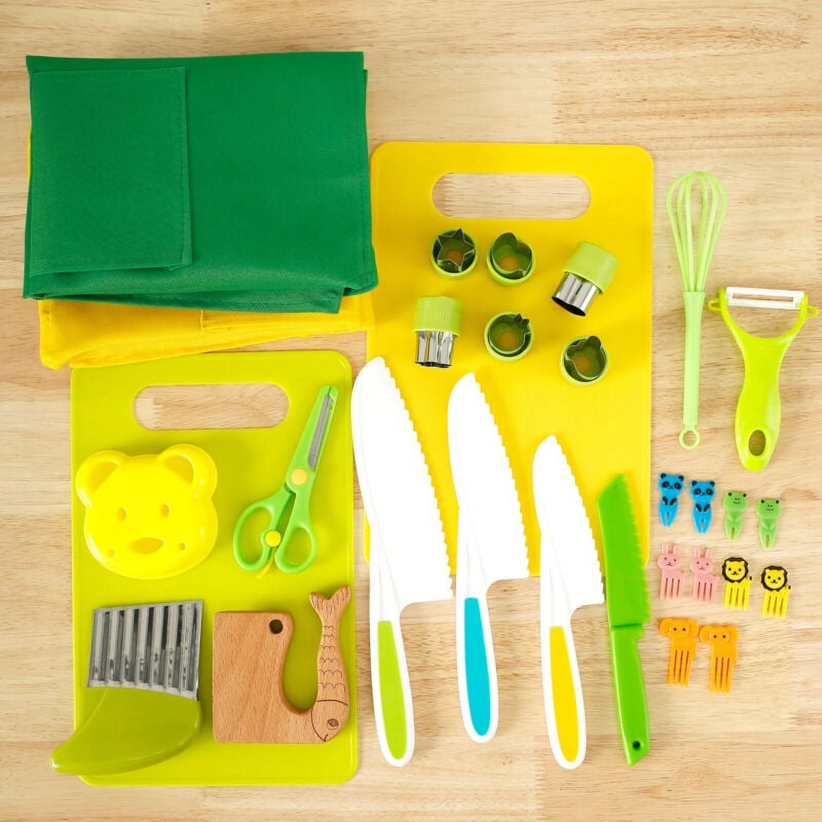 Qenwkxz Kids Cooking Set Safe Kids Cutter Set Montessori Kids Kitchen ...