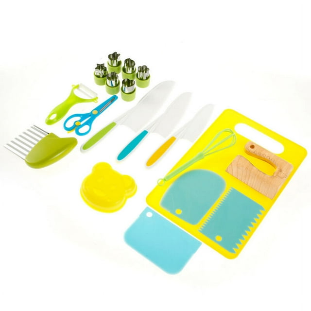 Qenwkxz Kids Cooking Set Safe Kids Cutter Set Montessori Kids Kitchen ...