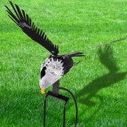 Large Kinetic Metal Brown Owl, Wind Spinner Garden Art & Yard Stake ...