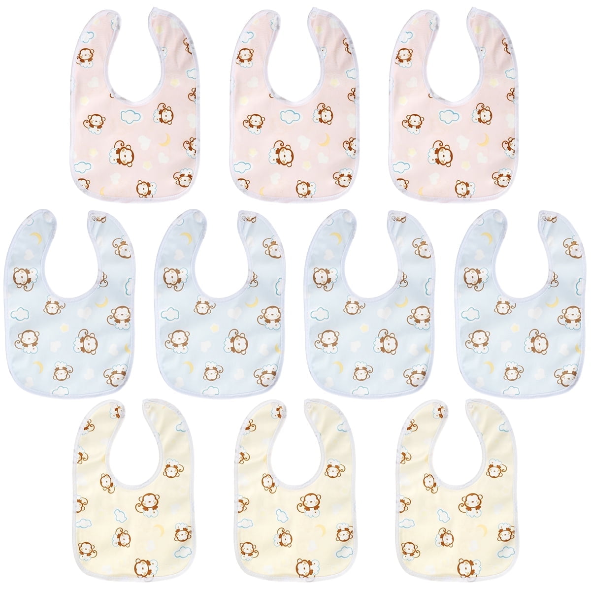 Qenwkxz 10PCS Baby Bibs - Waterproof, Machine Washable Teething Bib for ...