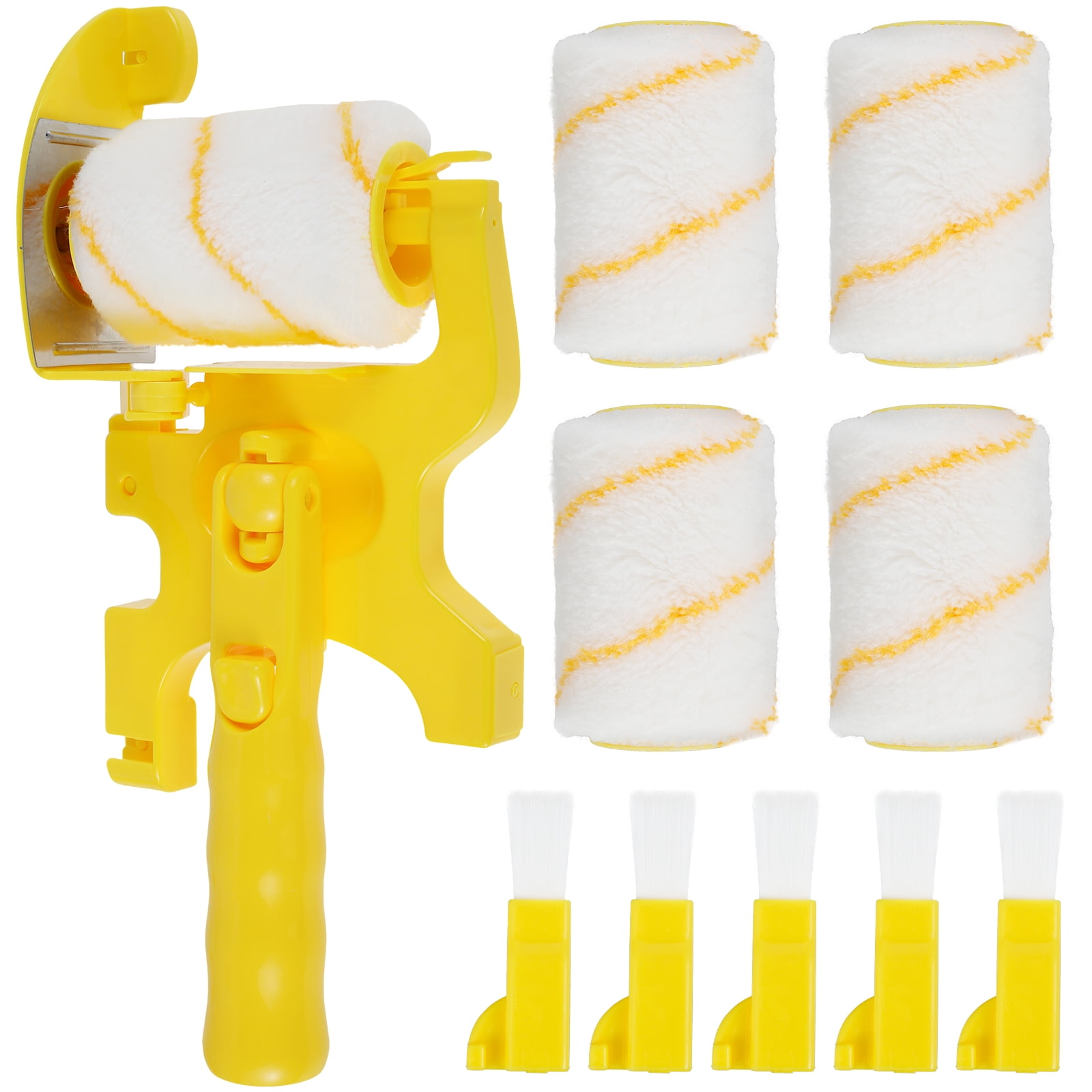 Qenwkxz Paint Edger Roller Brush Kit, Plastic Wall Paint Roller ...