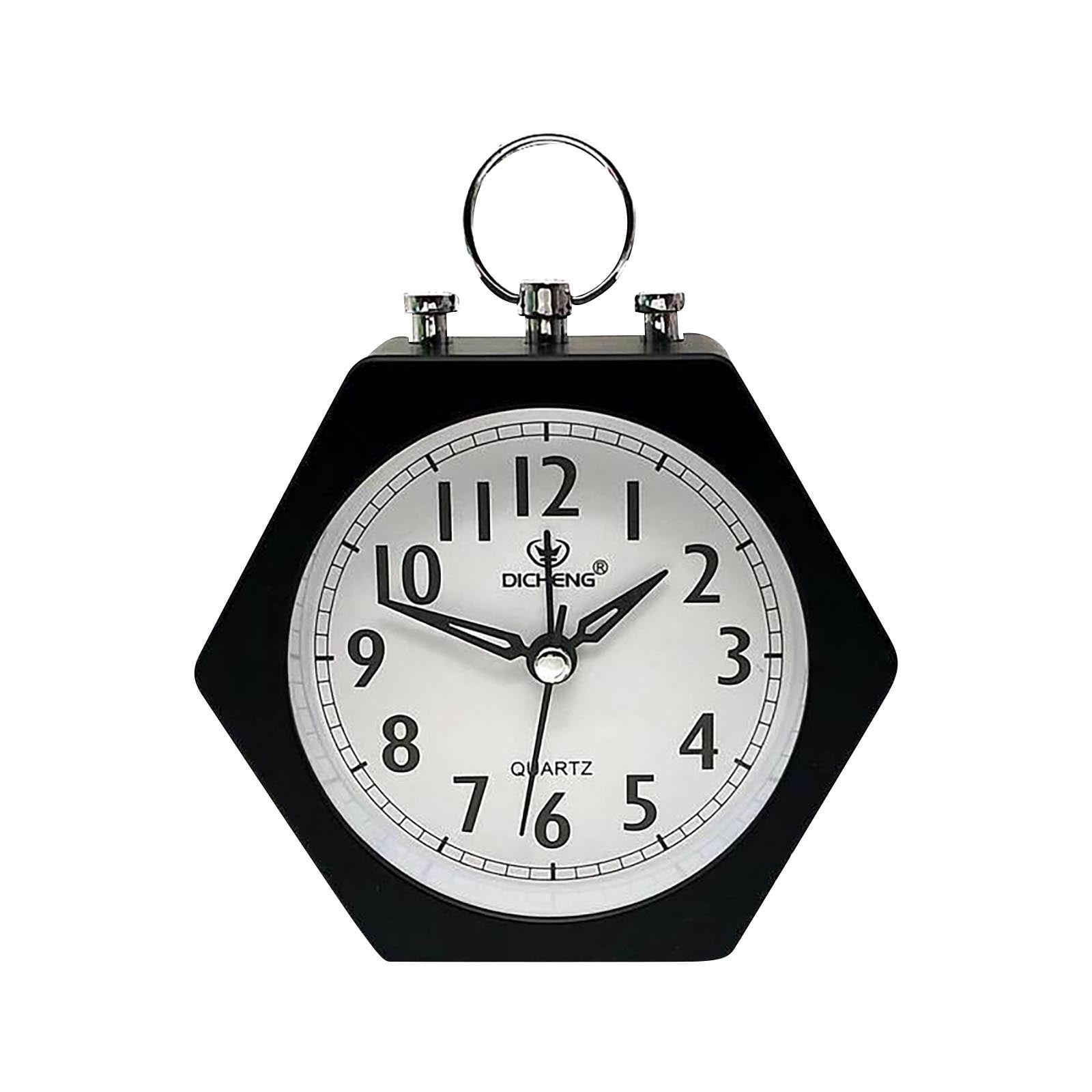 Qepwscx Alarm Clock Silent Non Ticking Small Clock Battery Operated ...