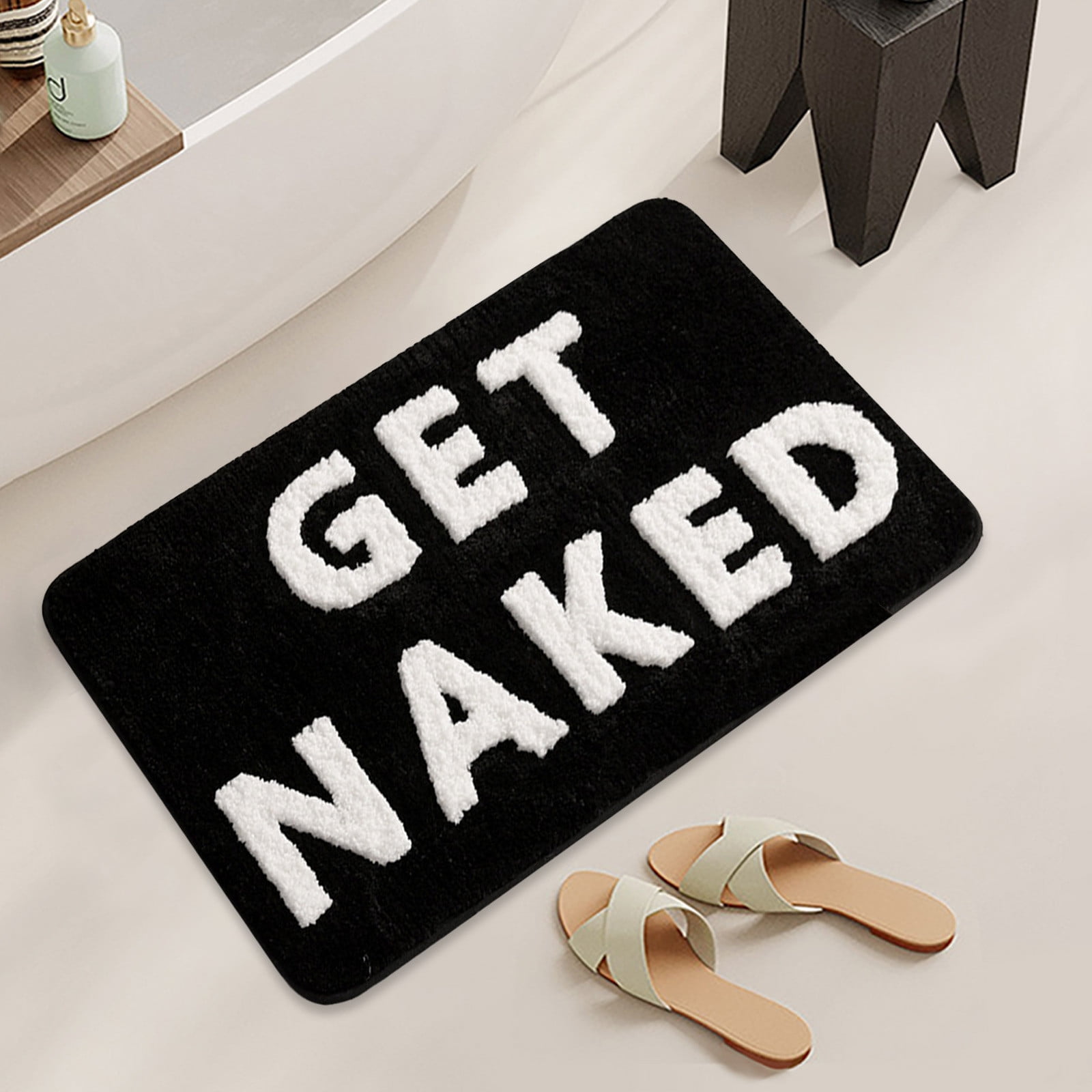 Qepwscx Bathroom Rugs - Letter Printing Bath Rug Non Slip Back Water ...