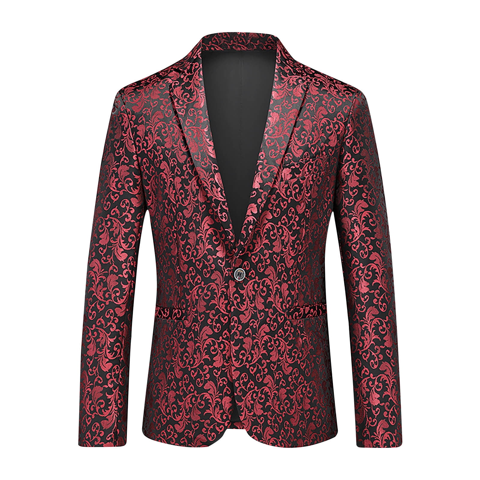 Qepwscx Plus Size Blazer Men Shiny Suit Notch Lapel Jacket Glitter ...