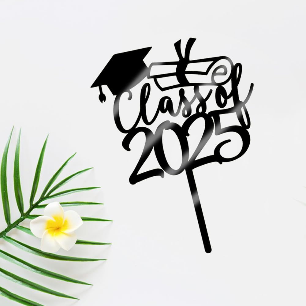 Qertesl Gold ClassTRDN of 2025 Congrats Grad Cake Topper Glitter ...