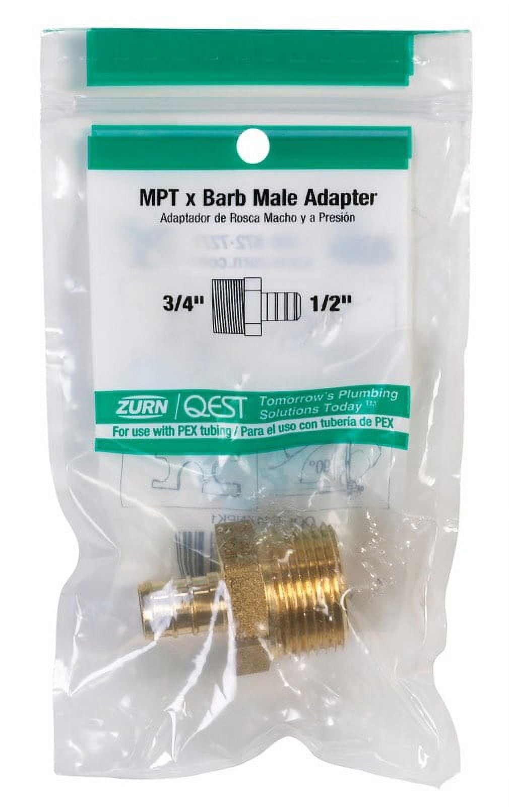 Qest Male Adapter 1/2 " Barb X 3/4 " Mpt Bagged 5/8 " Od. - Walmart.com