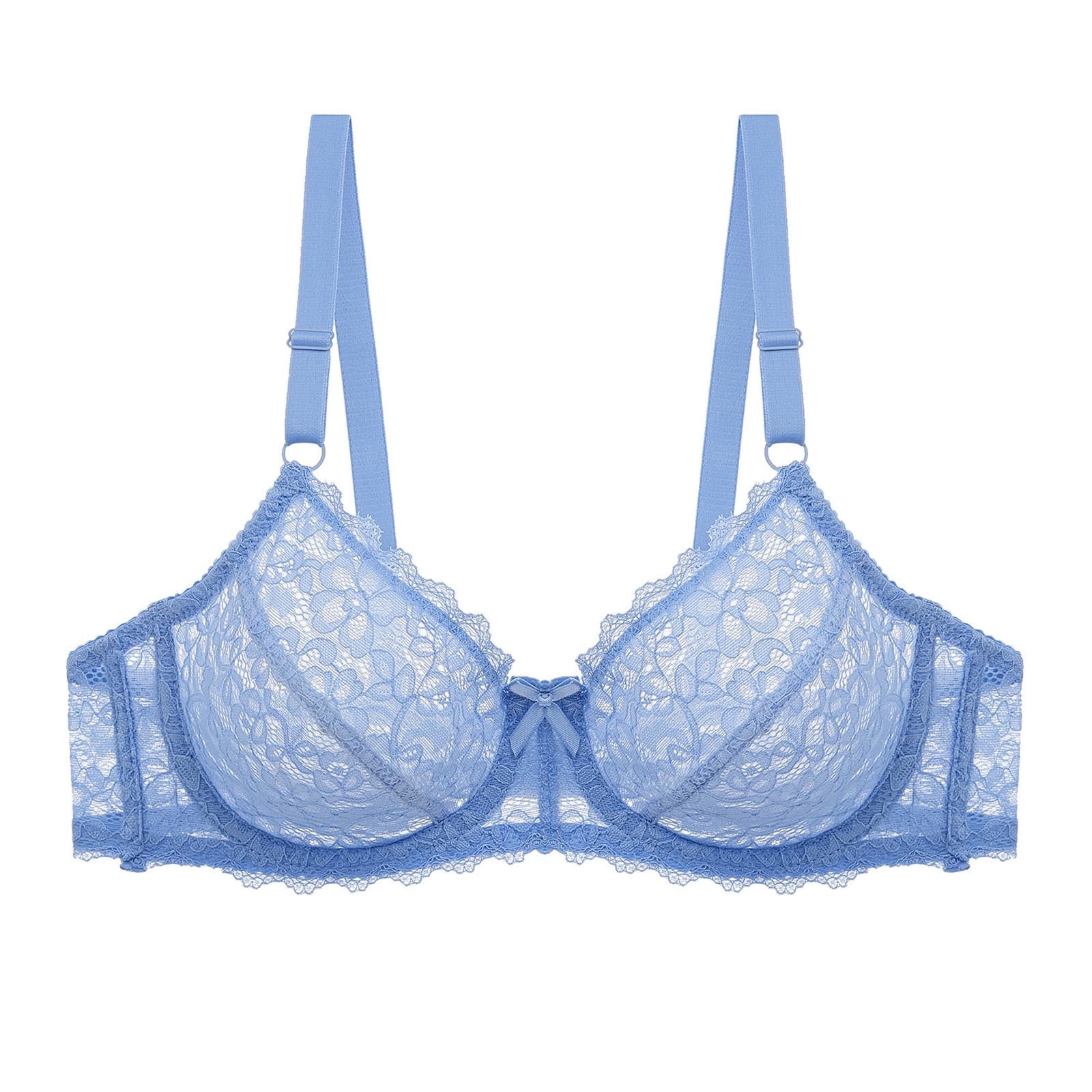 Qetyuw Plus Sized Lace Bras for Women Solid Plain Push-up Bralettes ...