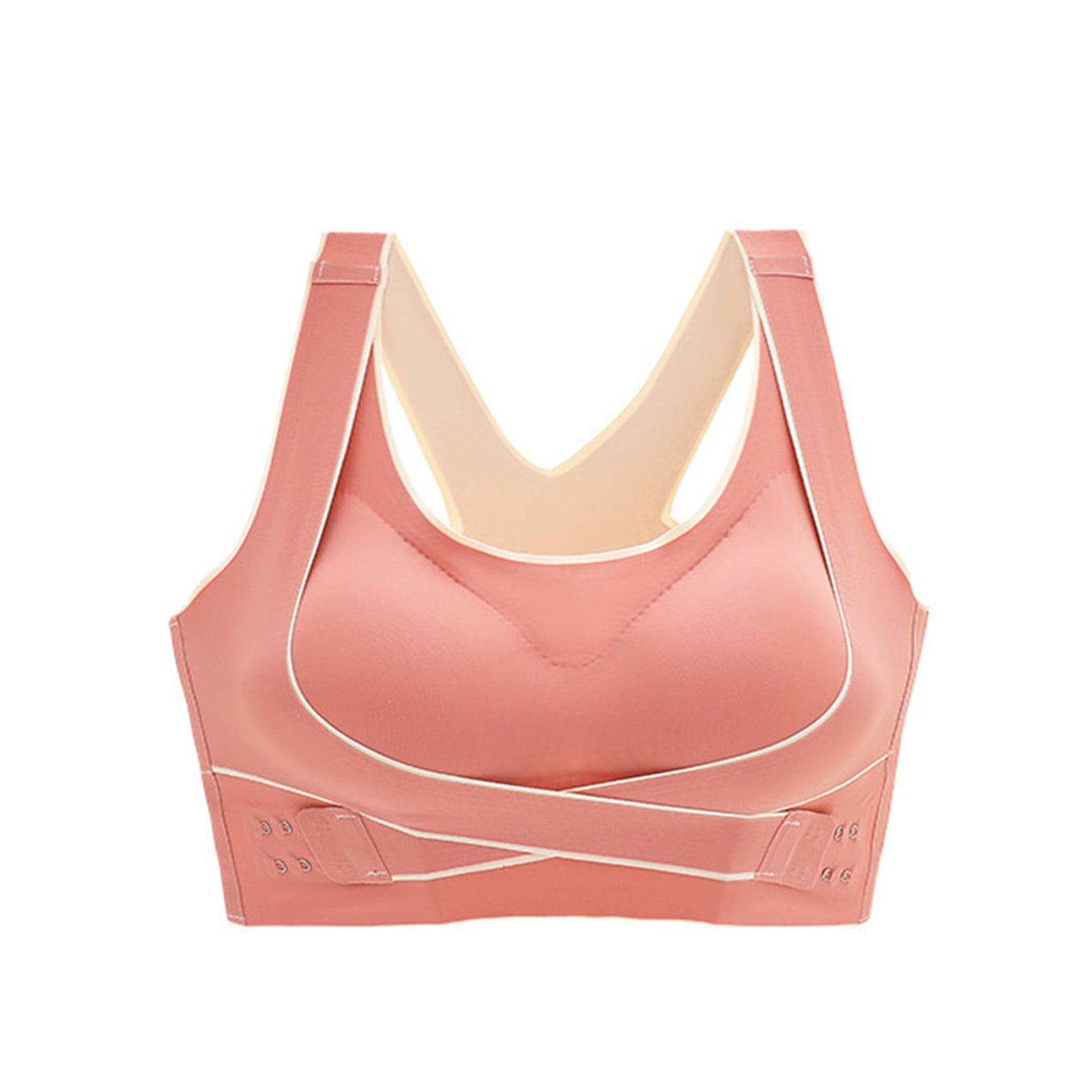 Qetyuw Sports Bras for Women Front Criss Cross Side Buckle Bralettes ...