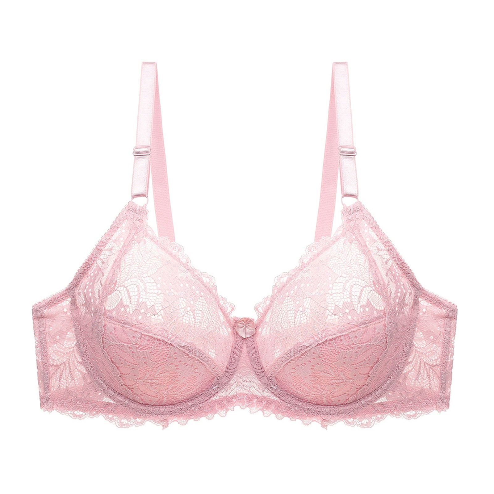 Qetyuw Women's Sexy Lace Push-up Bras Plus Size Wire Bras Sheer ...