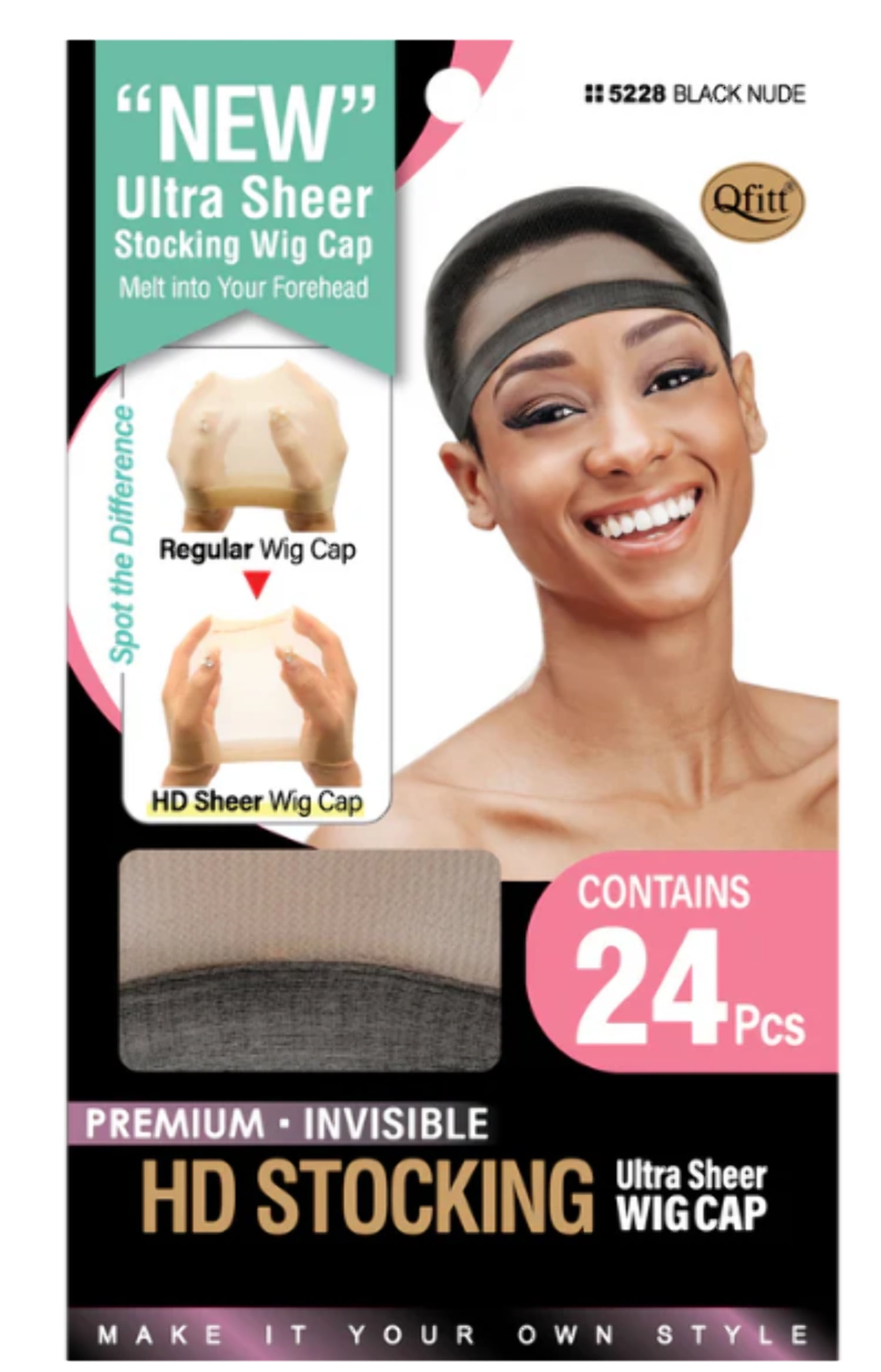 Qfitt HD Stocking Ultra Sheer Wig Cap 24pcs - Walmart.com