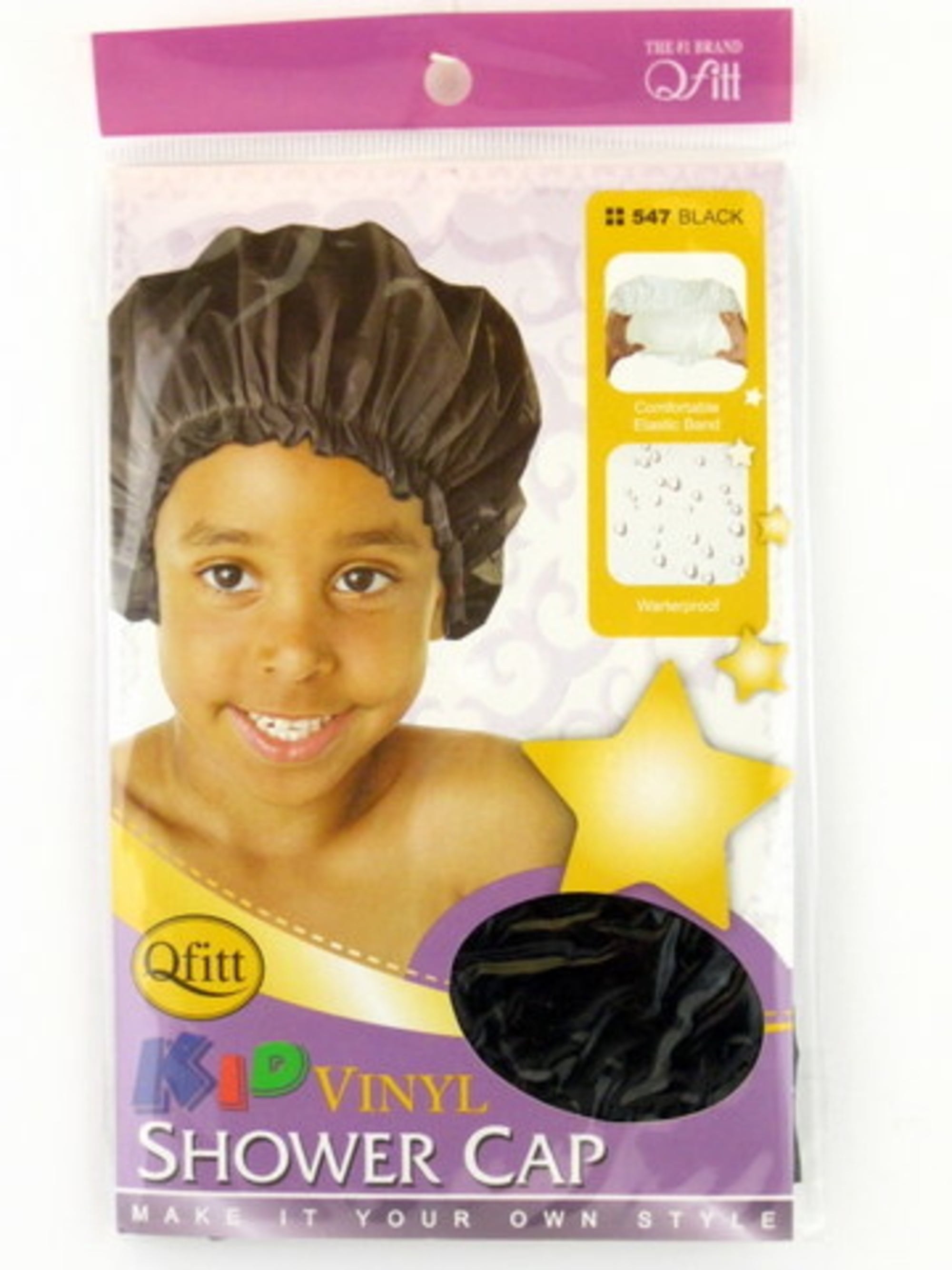 Qfitt Kids Black Waterproof Vinyl Shower Cap - 1 Pc. - Walmart.com