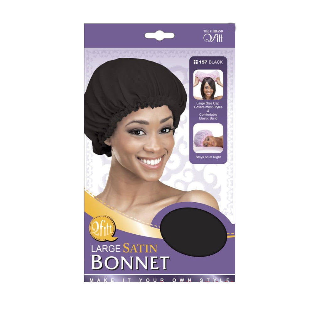 Qfitt Large Satin Bonnet 157 Black - Walmart.com