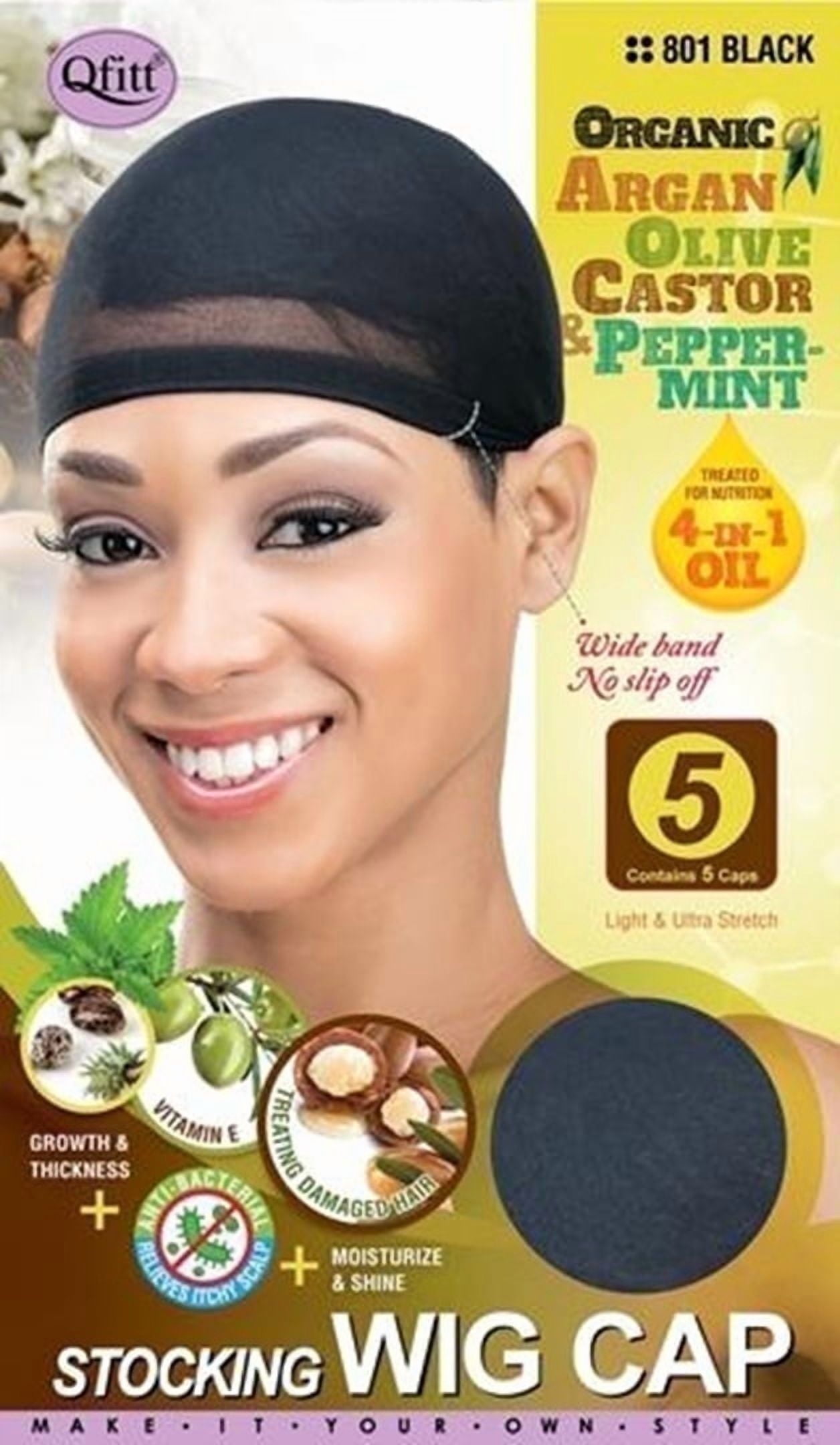 SE Qfitt Organic Stocking Wig Cap #801(5 Pack) Black - Walmart.com