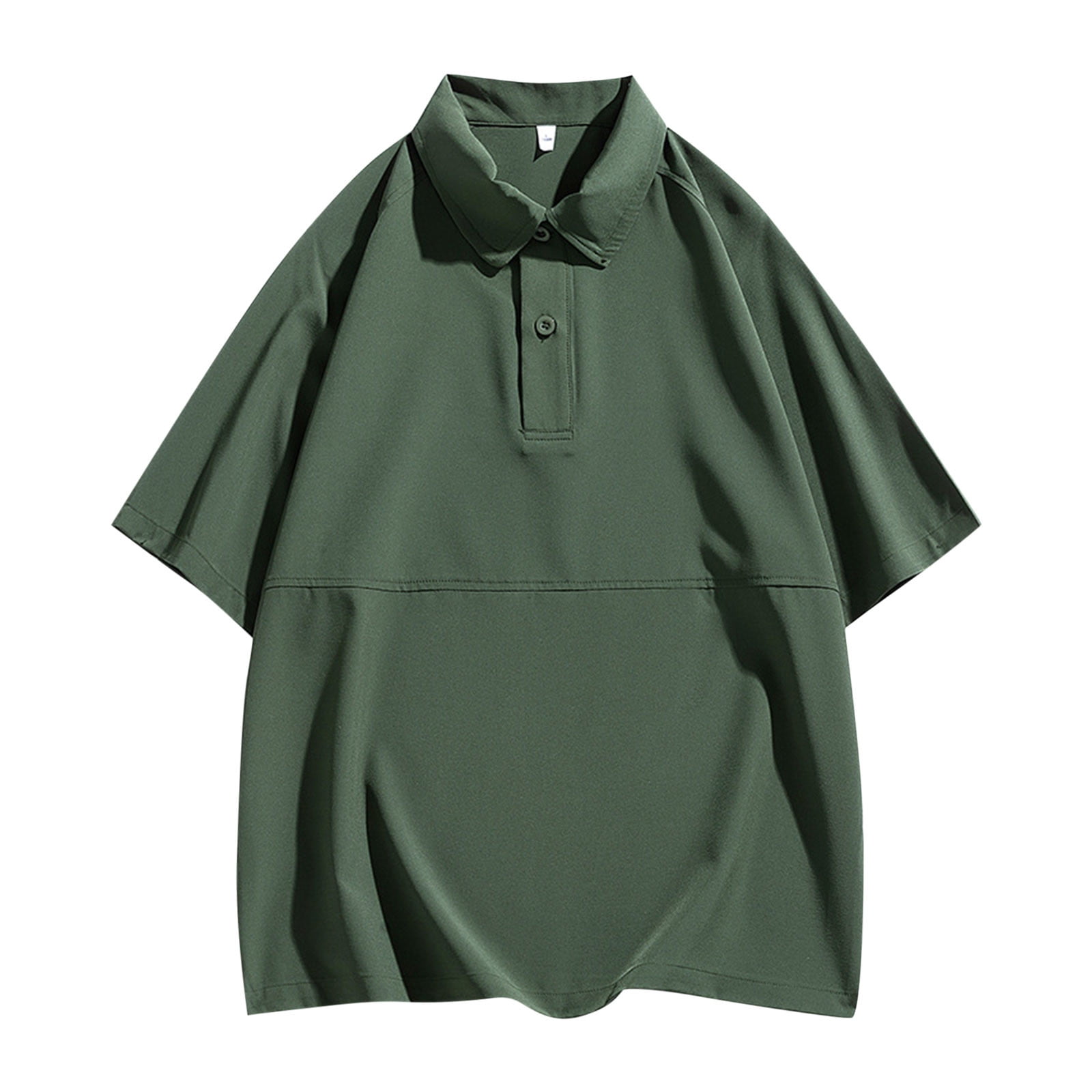 Qgtaibl Men's Collared T-Shirts Summer Short Sleeve Buttons Pullover ...