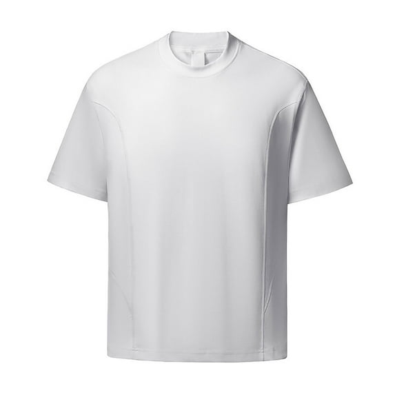 Qgtaibl Men's Cotton T Shirts Solid Color Short Sleeve Round Neck ...