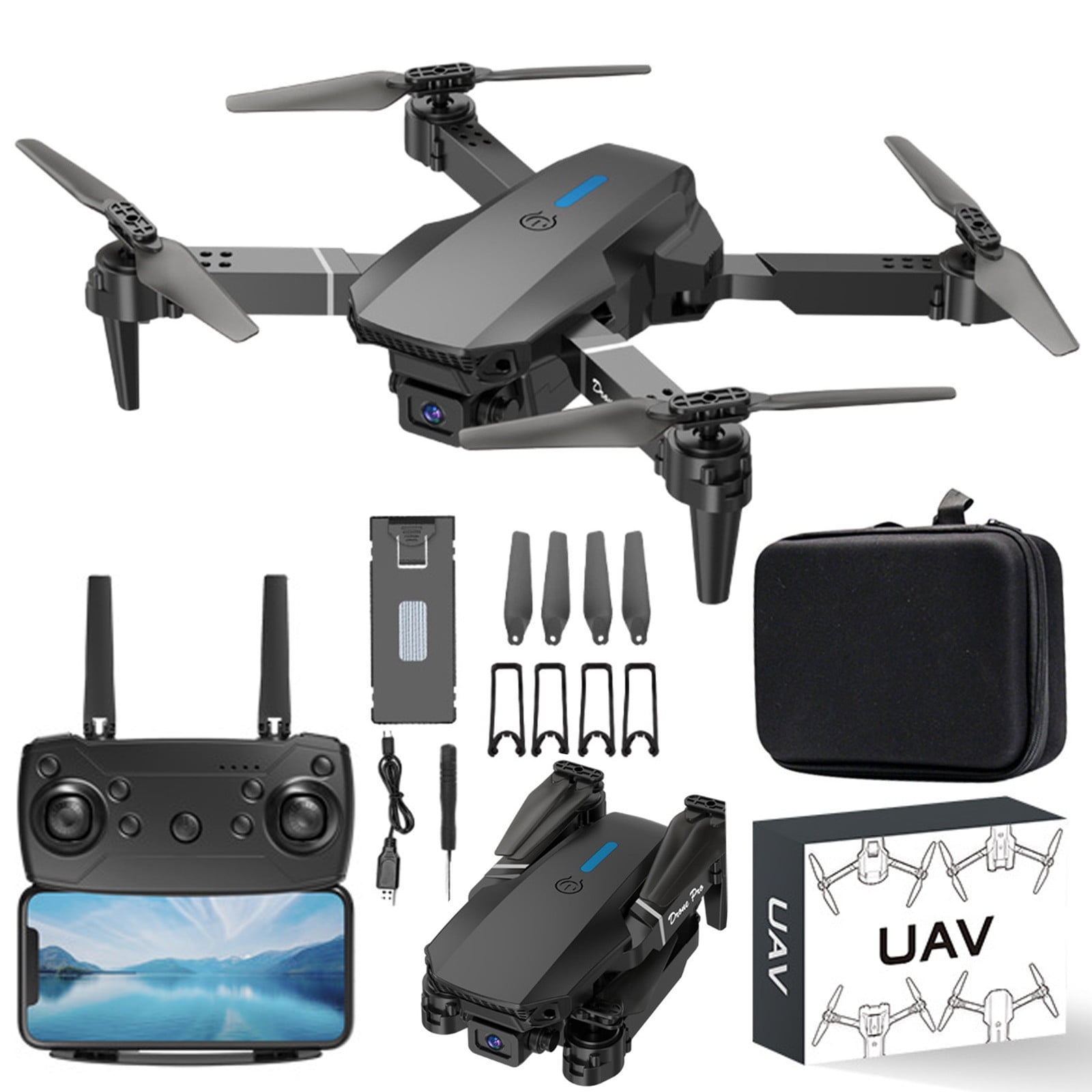Qhnvtd 1080P Camera Brushless Drone with 5.9” Screen, Altitude Hold ...