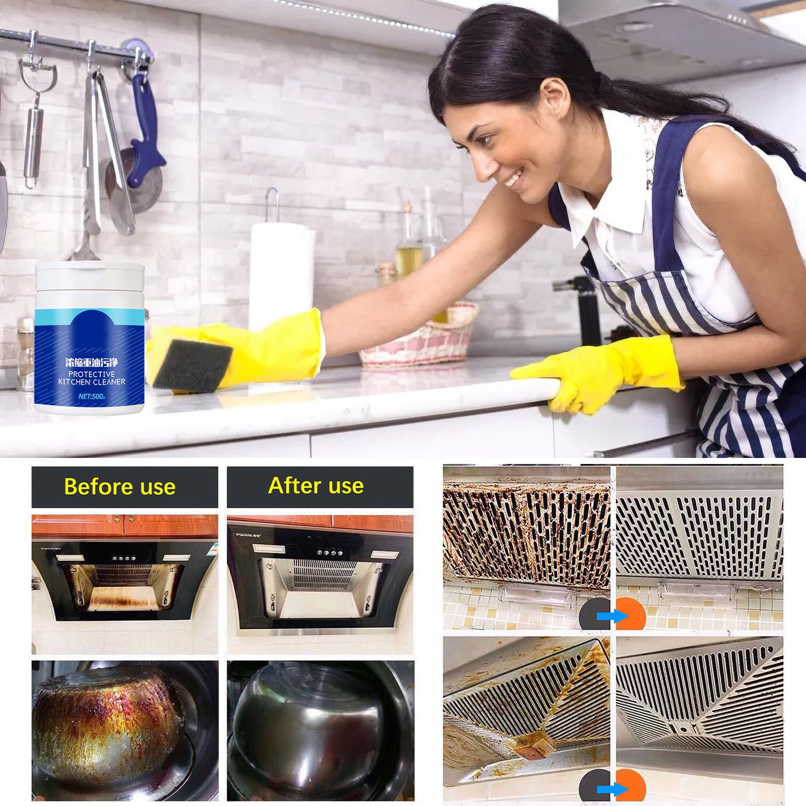 Qhnvtd Heavy Degreasing Cleaner, 500g, Eliminates Grease Dirt Stains ...