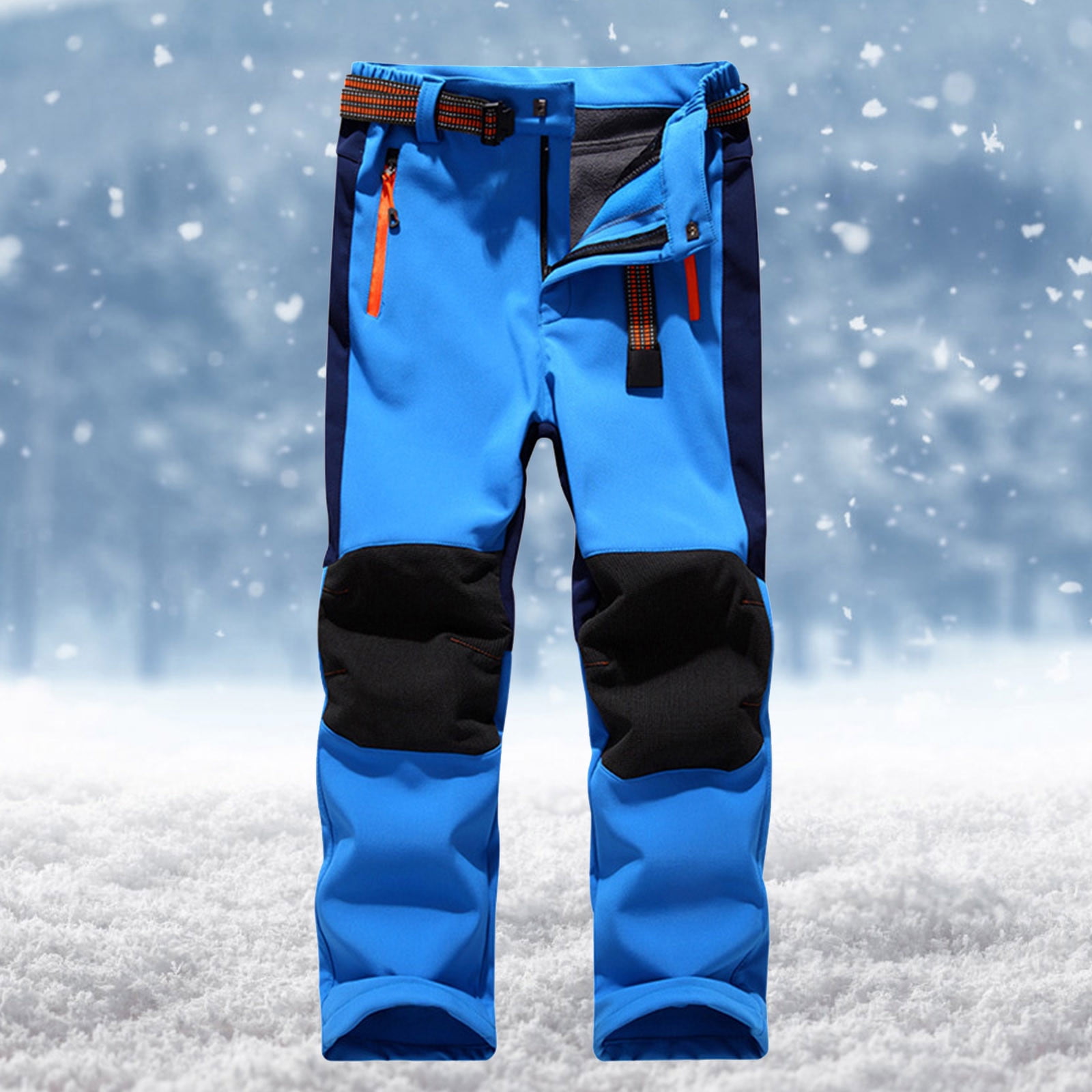 Qhnvtd Kids Waterproof Softshell Trousers Outdoor Thermal Fleece Lined ...
