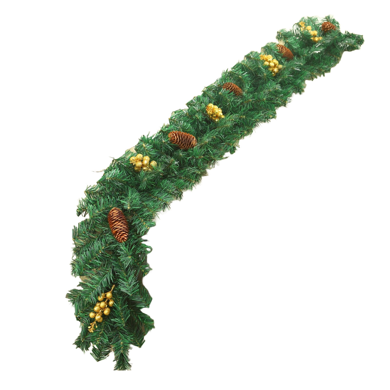 Qholemyo 2.7 Meters Christmas Rattan Decorations - Red & Golden Fruit ...