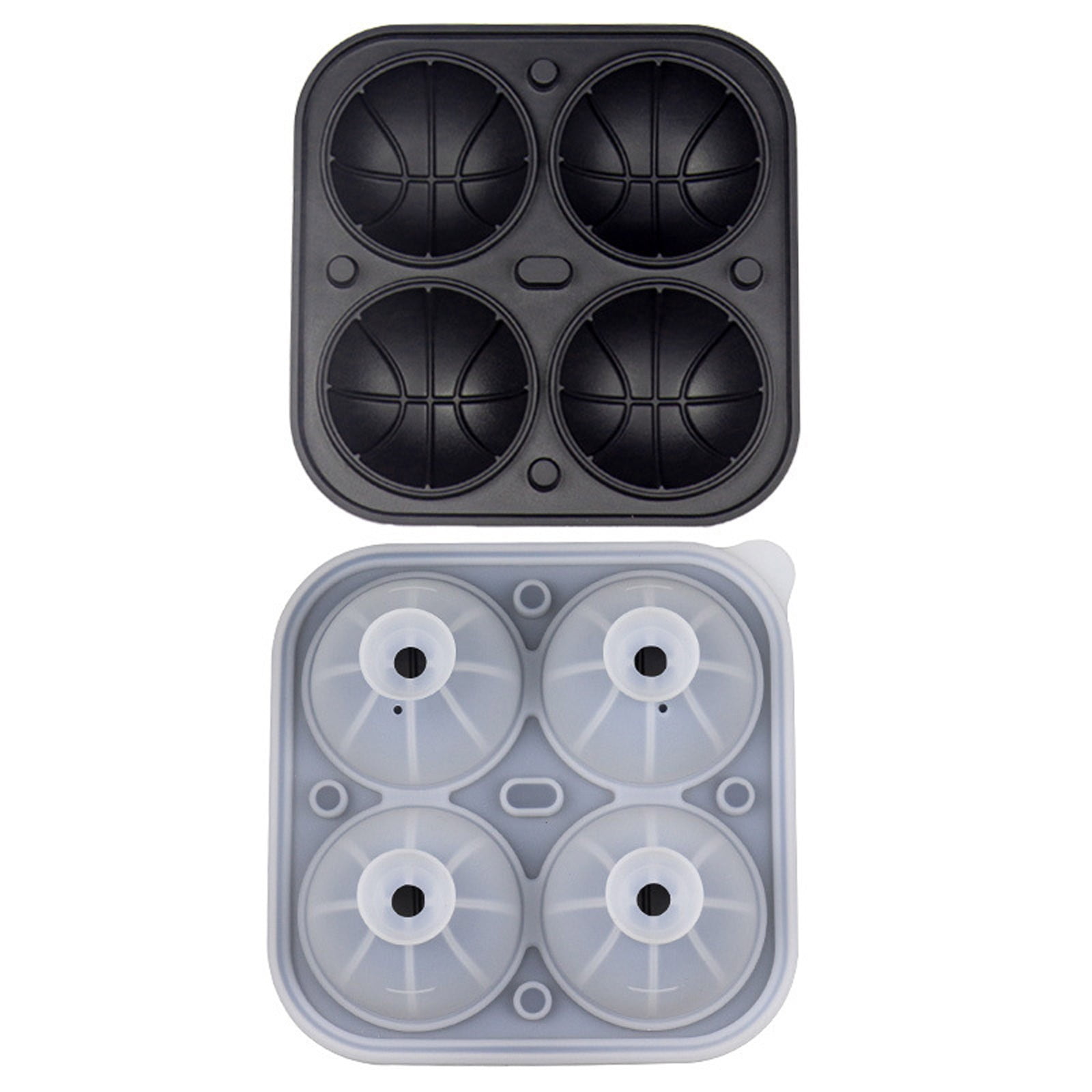 Qholemyo 4 Hole ice cubes Maker With Cover Small Refrigerator Ice Tray ...