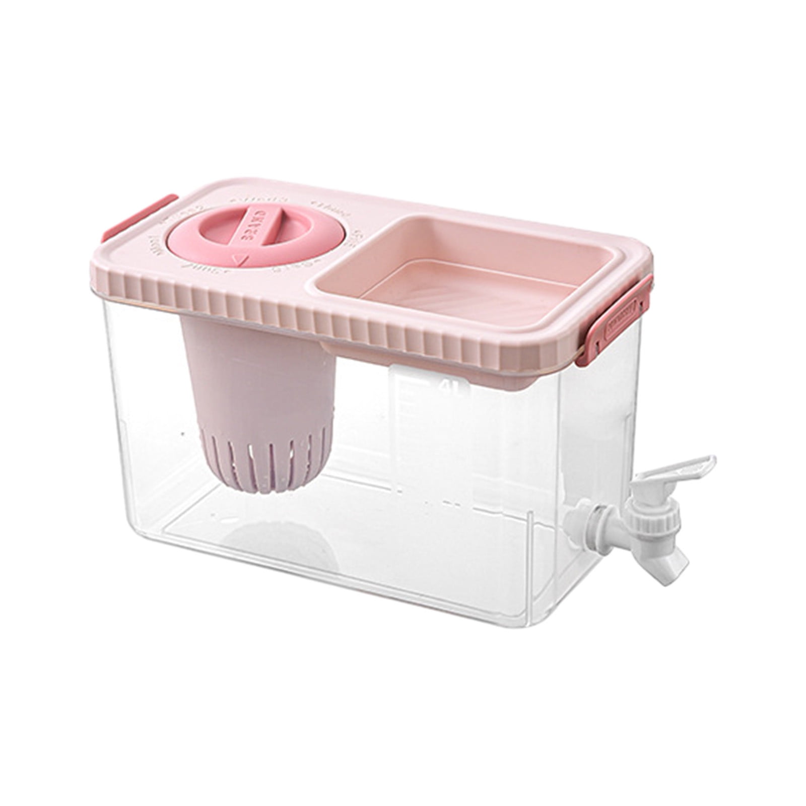 Qholemyo 4L Large Capacity Plastic Beverage Dispenser With Faucet Ice ...