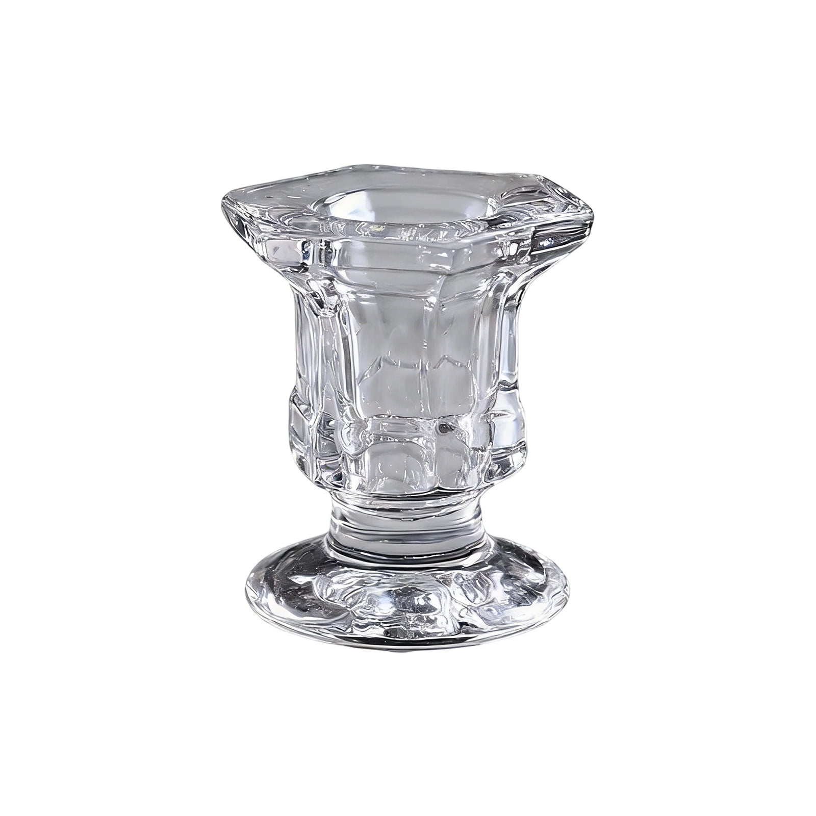 Qholemyo Clear Glass Crystal Candlestick Holders Wedding Dinner Party ...