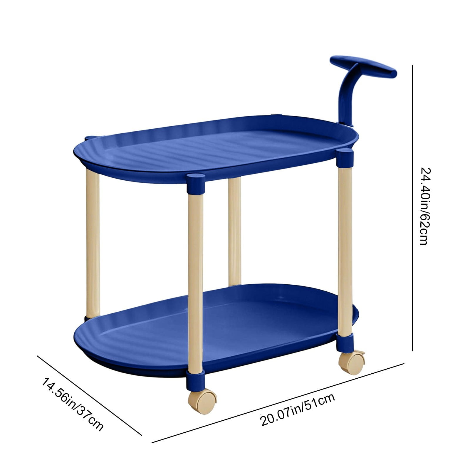 Qholemyo Rolling Side Table With Wheels Cream Mobile End Table Bedroom ...