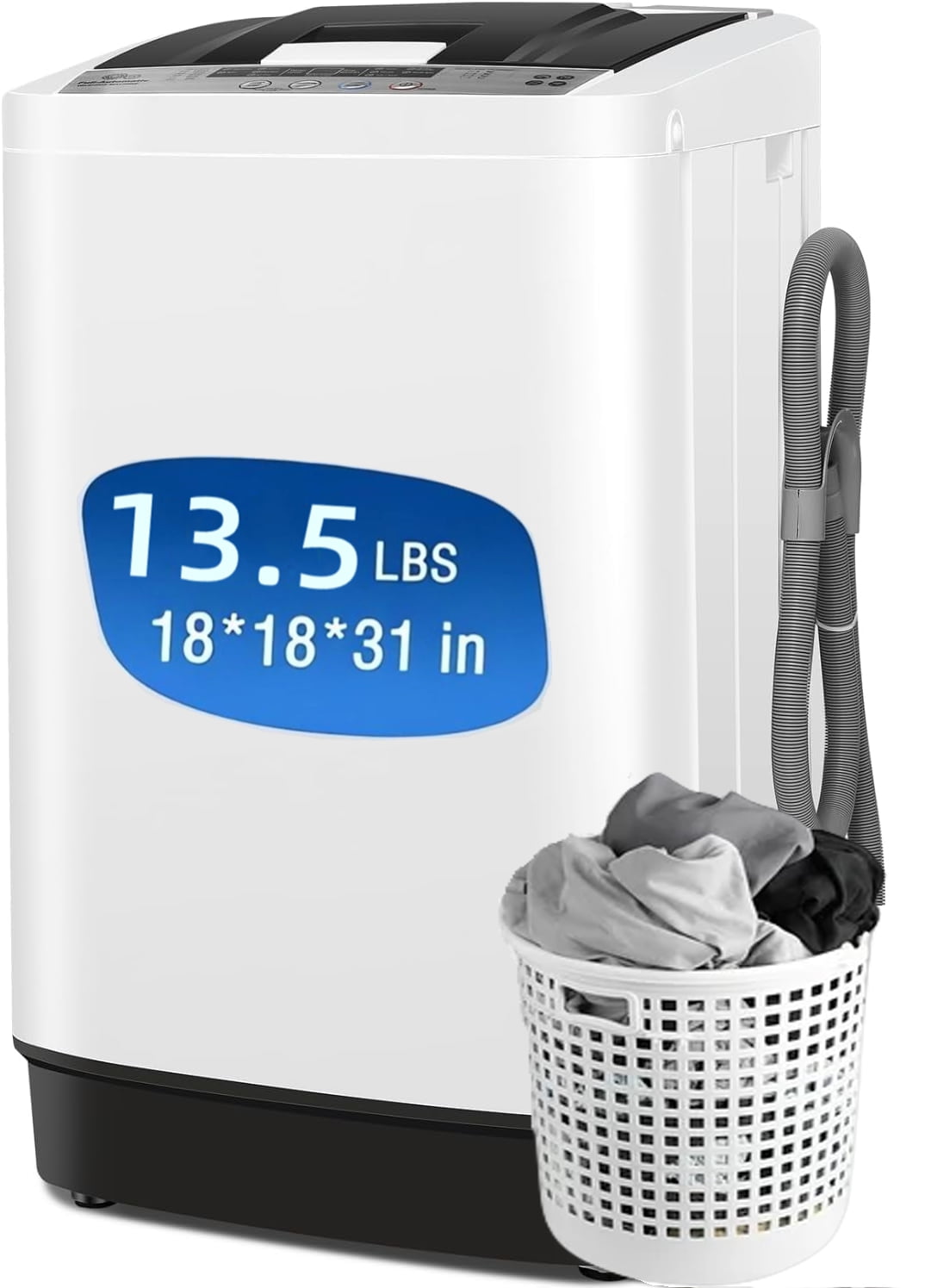 Qhomic 30lbs Portable Washer & Dryer Combo, Twin Tub, Semi-Automatic ...