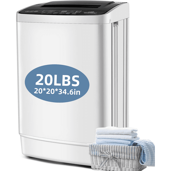 Qhomic 20 lbs Portable Washing Machine, 2 in 1 Full Automatic Washer ...