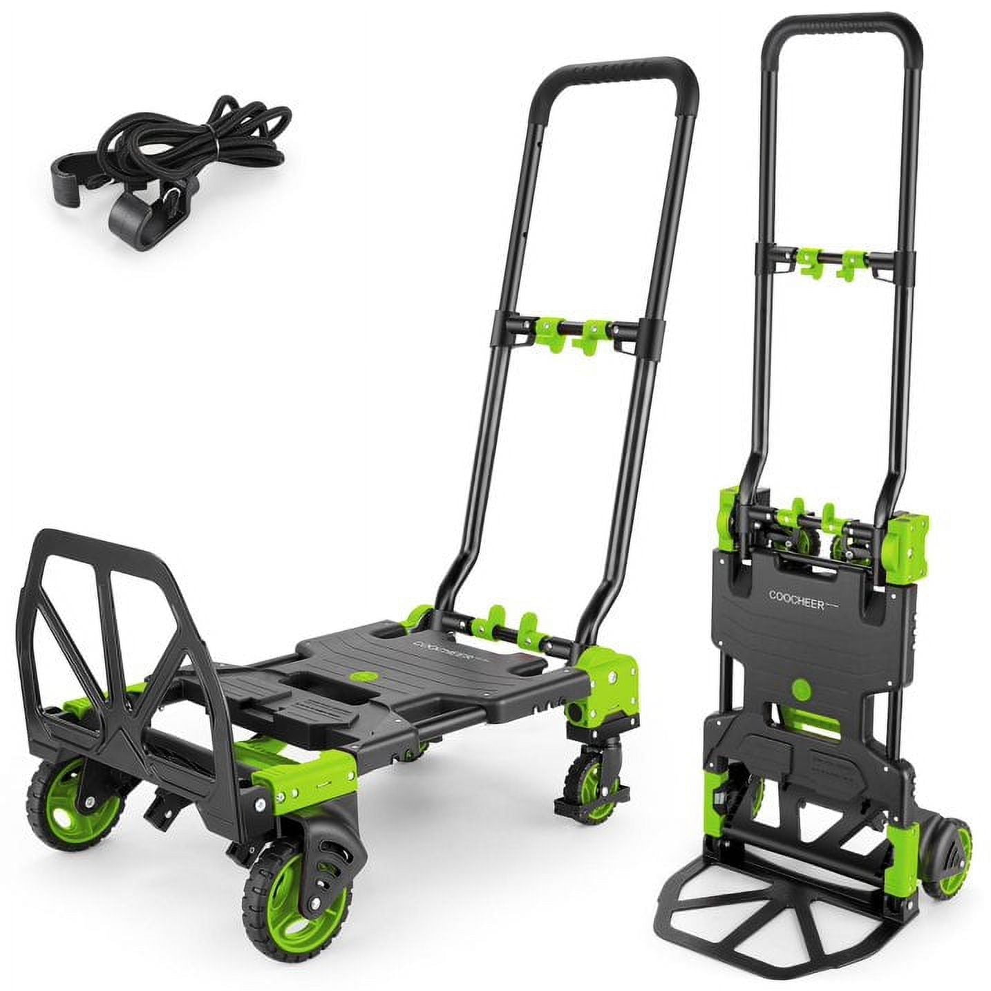 Qhomic 330 lb Foldable Hand Truck, 2 & 4 Wheels, Multi-Purpose Dolly ...