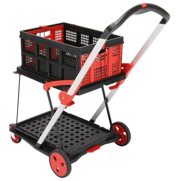 Qhomic 330 lbs Folding Hand Truck, 4-Wheel and 2-Wheel Combo Expandable ...