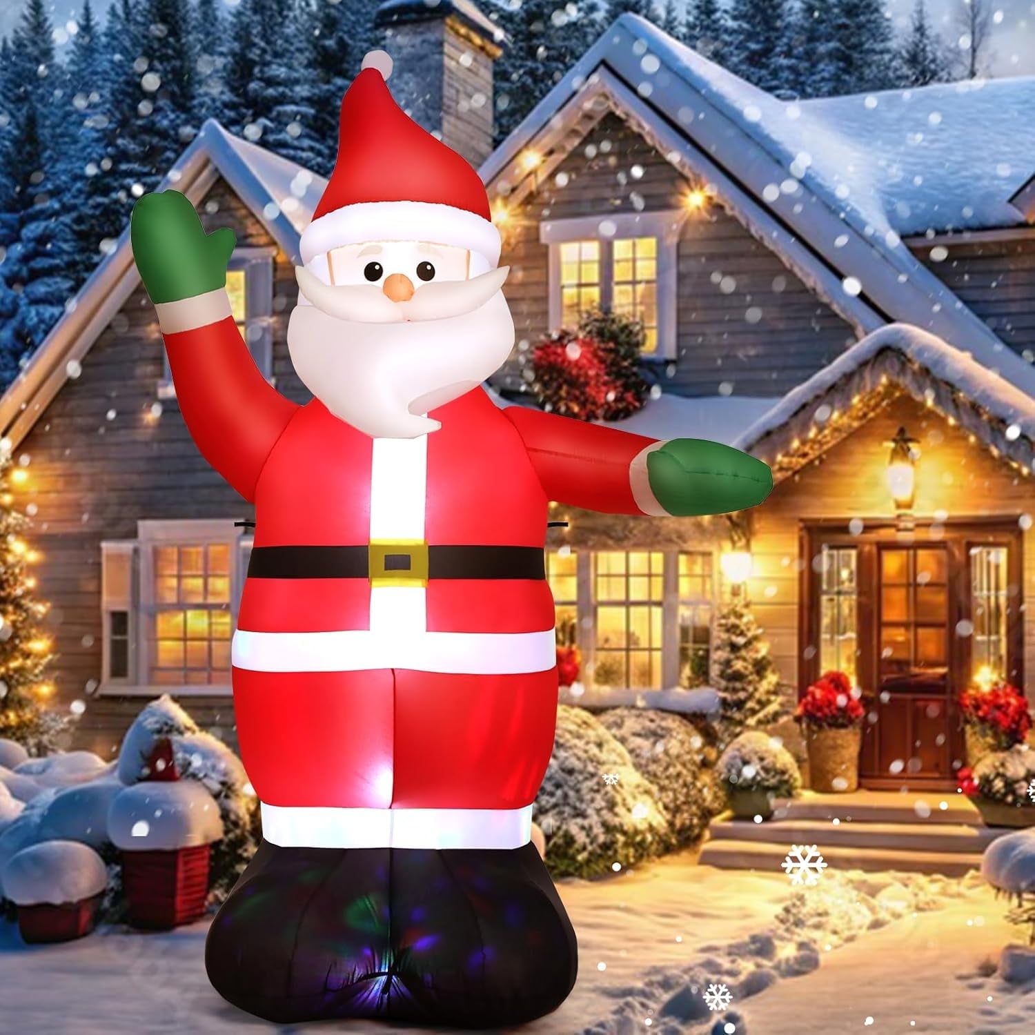 Qhomic 6FT Christmas Inflatable Santa, Inflatable Outdoor Decorations ...