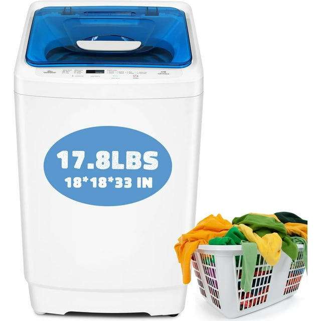 Qhomic Fully Automatic Washing Machine, 17.8lb Large Capacity Portable ...