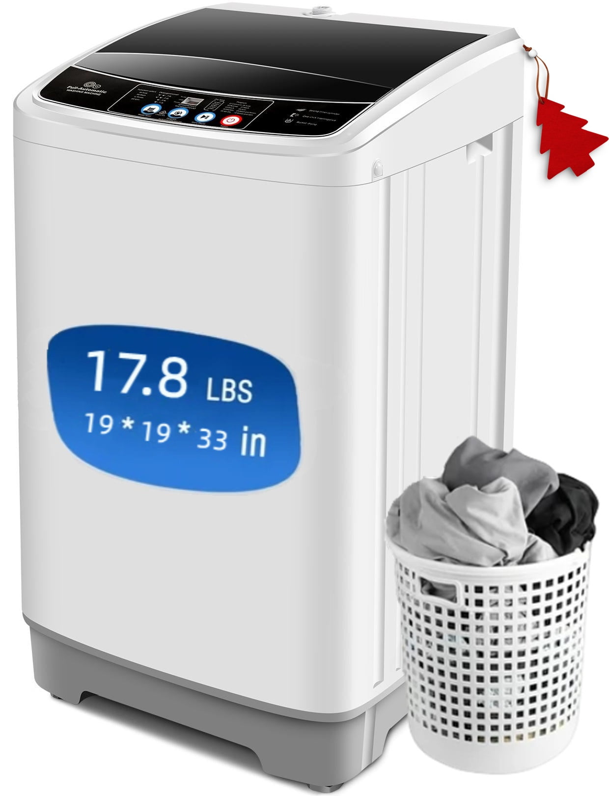 Qhomic Portable Top Loading Washer, 17.8 lbs Large Capacity, 10 ...